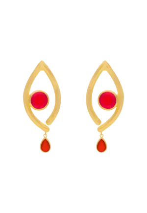 LAVANI JEWELS Red / Orange Intuition Orange Earrings - Red/orange