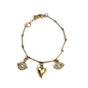 Rachel Nathan Chain: Love Letter Bracelet - Gold