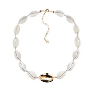 ADRIANA PAPPAS DESIGNS Metal Shell Accent Choker Gold Plated - White