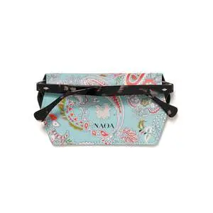 NAOA Blue / Brown Slim Glasses Case Paisley Print - Blue/brown