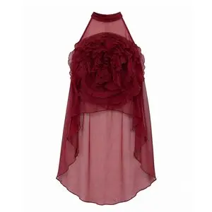 SAN MALÓ Carolina Chiffon Top - Red