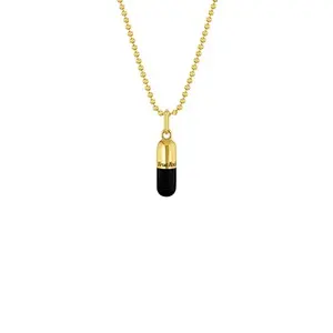 TRUE ROCKS Gold / Black 18kt Gold-plated & Black Small Pill Pendant - Gold/black