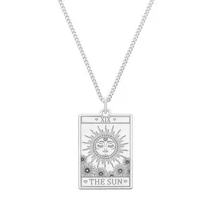 CARTERGORE Small Sterling “the Sun” Tarot Card Necklace - Silver
