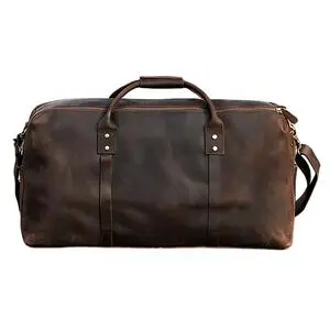 TOURI Genuine Leather Holdall Luggage Bag