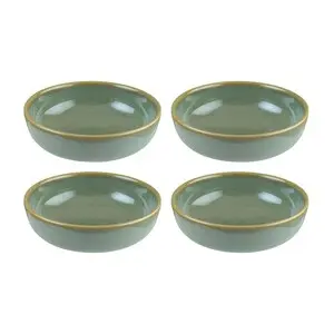 Turgla Home Sage Round Porcelain Side Bowl, Set Of Four - Green