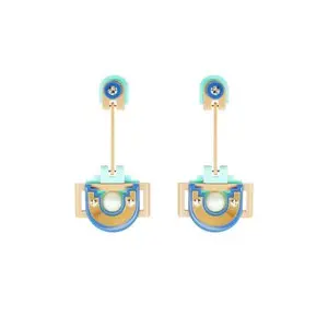 GISSA BICALHO Handmade Acrylic Earring Long Maya / Nude - Yellow