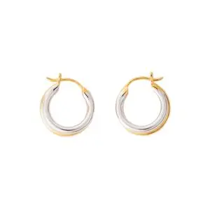 BELINDA JEWELZ Mixed Metal Huggie Hoops - Gold