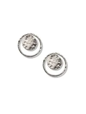 JAREDJAMIN Peacock Eye Clip On Earrings - Silver