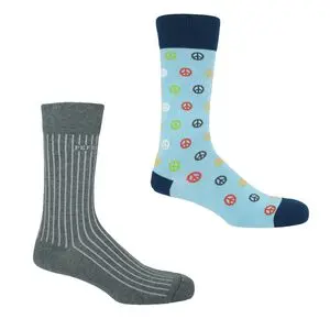 PEPER HAROW - MADE IN ENGLAND Peace Light & Recycled Ribbed Socks Bundle - Blue