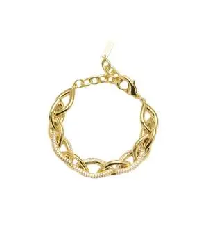ADRIANA PAPPAS DESIGNS Pave Links Bracelet - Yellow