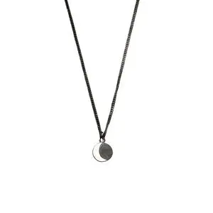ZULA JEWELRY + DESIGN Black / Silver Moon Waning Necklace - Black/silver