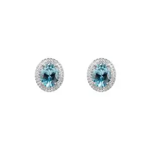 Arte Madrid Gemma Oval Stud Earrings London - Blue