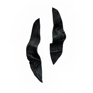 WAIWAI Morph Sculptural Leather Earrings - Black