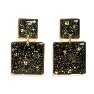 KATE KOEL Statet Squares Galaxy Earrings - Black
