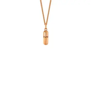 TRUE ROCKS 18kt Plated Mini Pill Pendent On Chain - Rose Gold