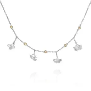FAR EAST JEWELRY Silver / Yellow Handcrafted Silver & Crystal Autumn Sound Necklace - Silver/yellow