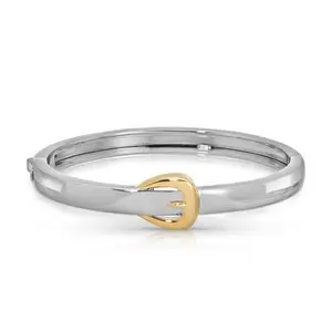 NATIVE GEM Gold / Silver Hipster Belt Bangle Bracelet - Gold/silver