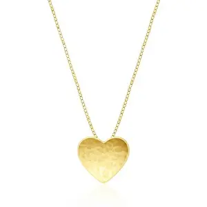 UNALOE Vermeil Hammered Heart Pendant Necklace - Gold