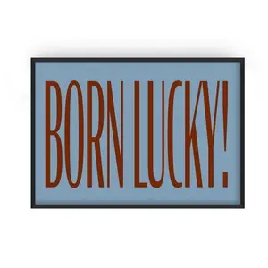 FANCLUB Blue / Brown Born Lucky Retro Landscape Art Print - Blue/brown
