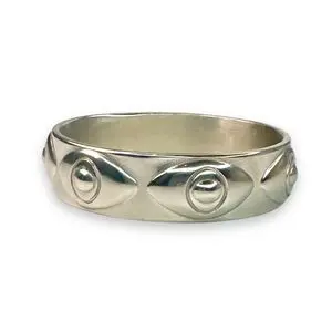 JAGGED HALO JEWELRY Athena Evil Eye Bangle Gold - White