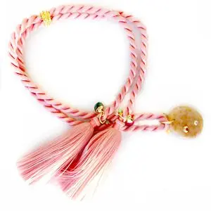 Persia Donà Jewelry Blush Silk Rope X Gemstone Necklace - Pink