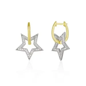 SPERO LONDON Sterling Silver Star Hoop Earring - Gray