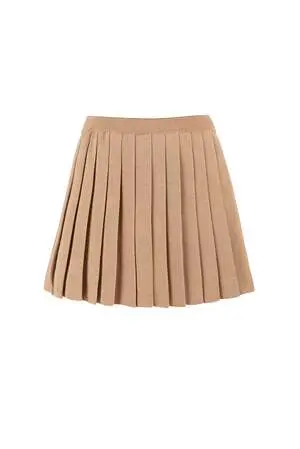 SALANIDA Neutrals Piccolo Merino Wool Mini Pleated Skirt - Beige