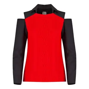 BOUTIQUE KAOTIQUE Knitted Cutout Long Sleeve