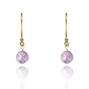 KAIZARIN Amethyst Drop Earrings February Birthstone - Purple