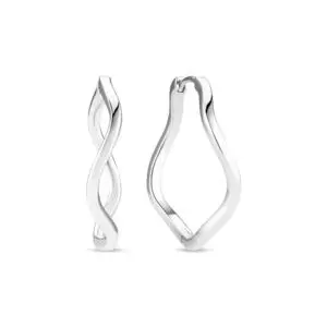 SIF JAKOBS JEWELLERY Ellera Waves Pianura Grande Rhodium-plated Sterling Earrings - Silver