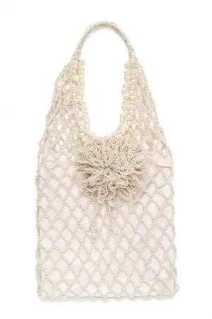 ANDREEVA Marigold Handmade Crochet Tote Bag - Silver