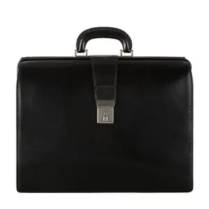 TIME RESISTANCE Large Leather Briefcase In The Firm - Black