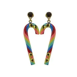 VICKISARGE Tutti Frutti Candy Cane Earrings - Gold