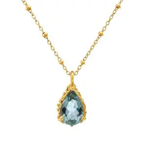 DAINTY LONDON Gold Vermeil Topaz Necklace Aurelia - Blue