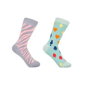 PEPER HAROW - MADE IN ENGLAND Zebra & Royal Flush Blue Socks Bundle - Purple