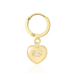 C.J.M Heart Eye Huggie - Gold