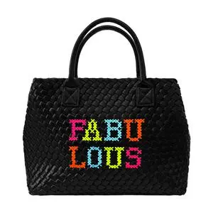 LILLY LOVES Fabulous Woven Vegan Handbag - Black