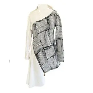 MIRIMALIST Black / White Dharma Shirt Mini Dress - Black/white