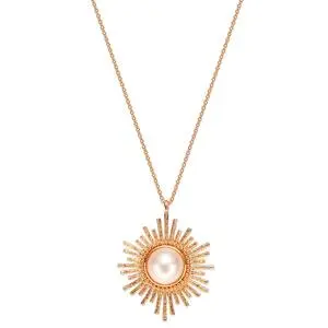 Grossé Gold / White Gold & Pearl Necklace, Series Future Floral - Gold/white