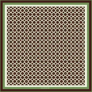 JESSIE ZHAO NEW YORK Brown / Green Double Sided Silk Scarf Of Polka Dot Bloom Brown - Brown/green