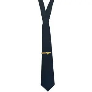 NANDANIE Tailored Classic Necktie And Tie Bar Set - Black