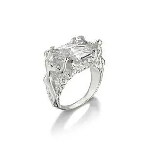 STEFAN TIRON Marée White Silva Ring - Silver