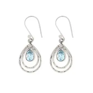 CHARLOTTE'S WEB JEWELLERY Blue / Silver Infinity Universe Silver Drop Earrings Blue Topaz - Blue/silver