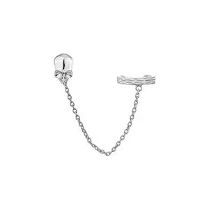 SALLY SKOUFIS Peace Chain Ear Cuff In Sterling - Silver