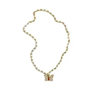 FARRA Butterfly Chain With Butterfly Pendant Versatile Necklace - Orange