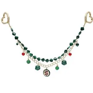 FARRA Malachite With Cat Paw Double Layers Bag Charm