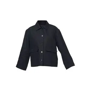 HELEN MCALINDEN Lyndsey Linen Shacket - Black