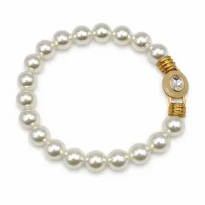 MICHAEL NASH JEWELRY Caroline Pearl Resin Necklace With Crystal Clasp - White