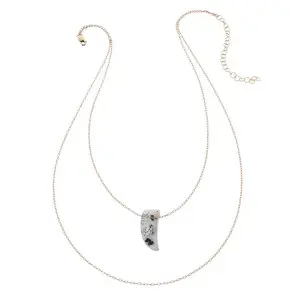 HEATHER HAWKINS Gold-filled Layered Horn Pendant Necklace With Dendritic Opal - Yellow