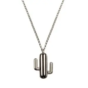 LEE RENEE Large Cactus Necklace - Silver